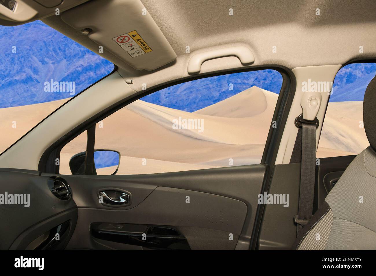 Car window view of sand dunes in Death Valley, USA Stock Photo - Alamy