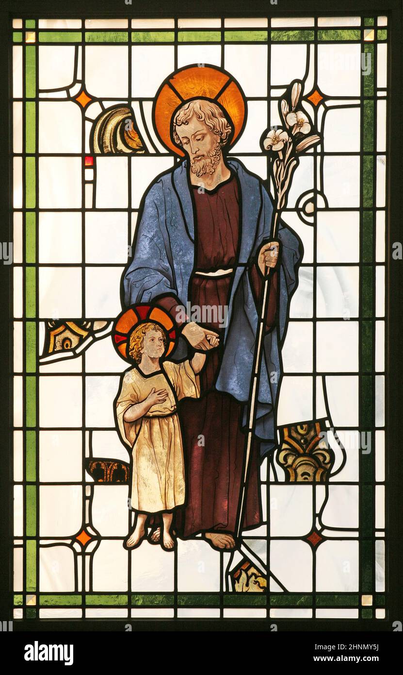 Saint joseph stained glass hi-res stock photography and images - Alamy
