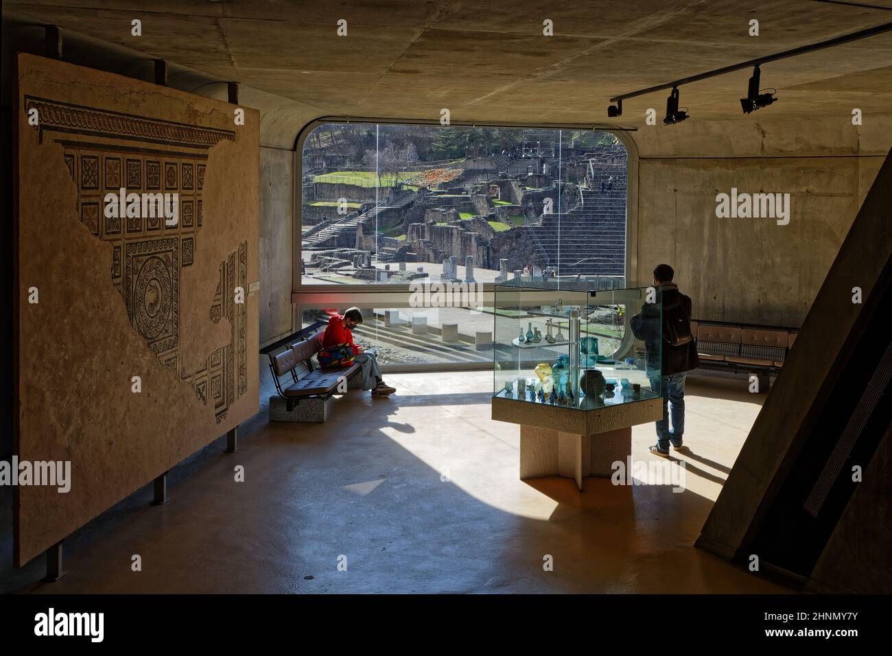 LYON, FRANCE, February 15, 2022 : Windows on the roman theather in ...