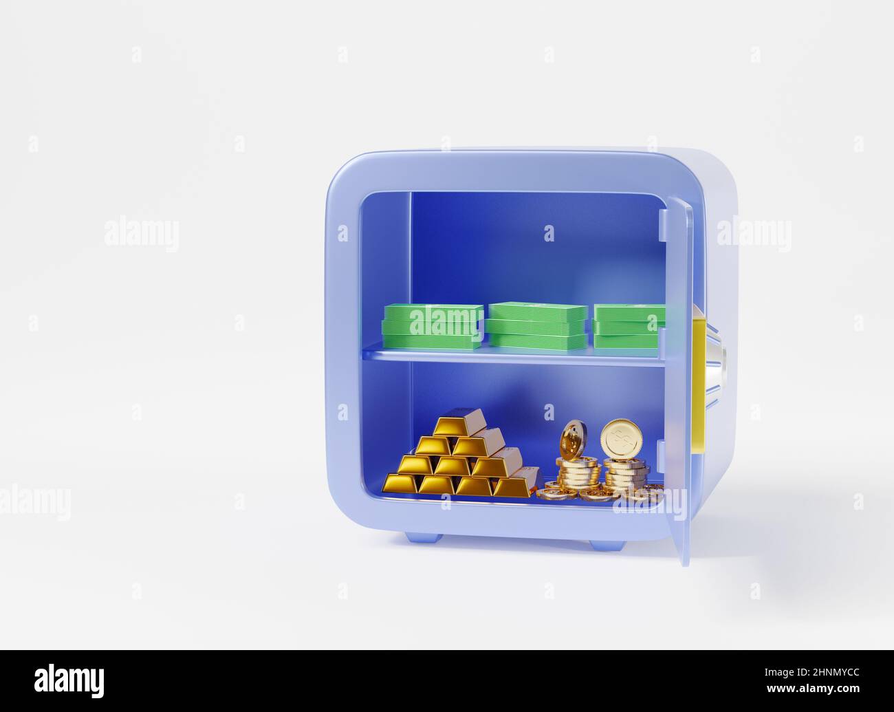 Security metal safe bank save vault deposit box with coins money ...