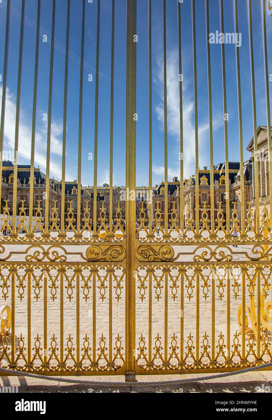 Versailles, France-May 2014, Close up view of the Royal golden gate of ...