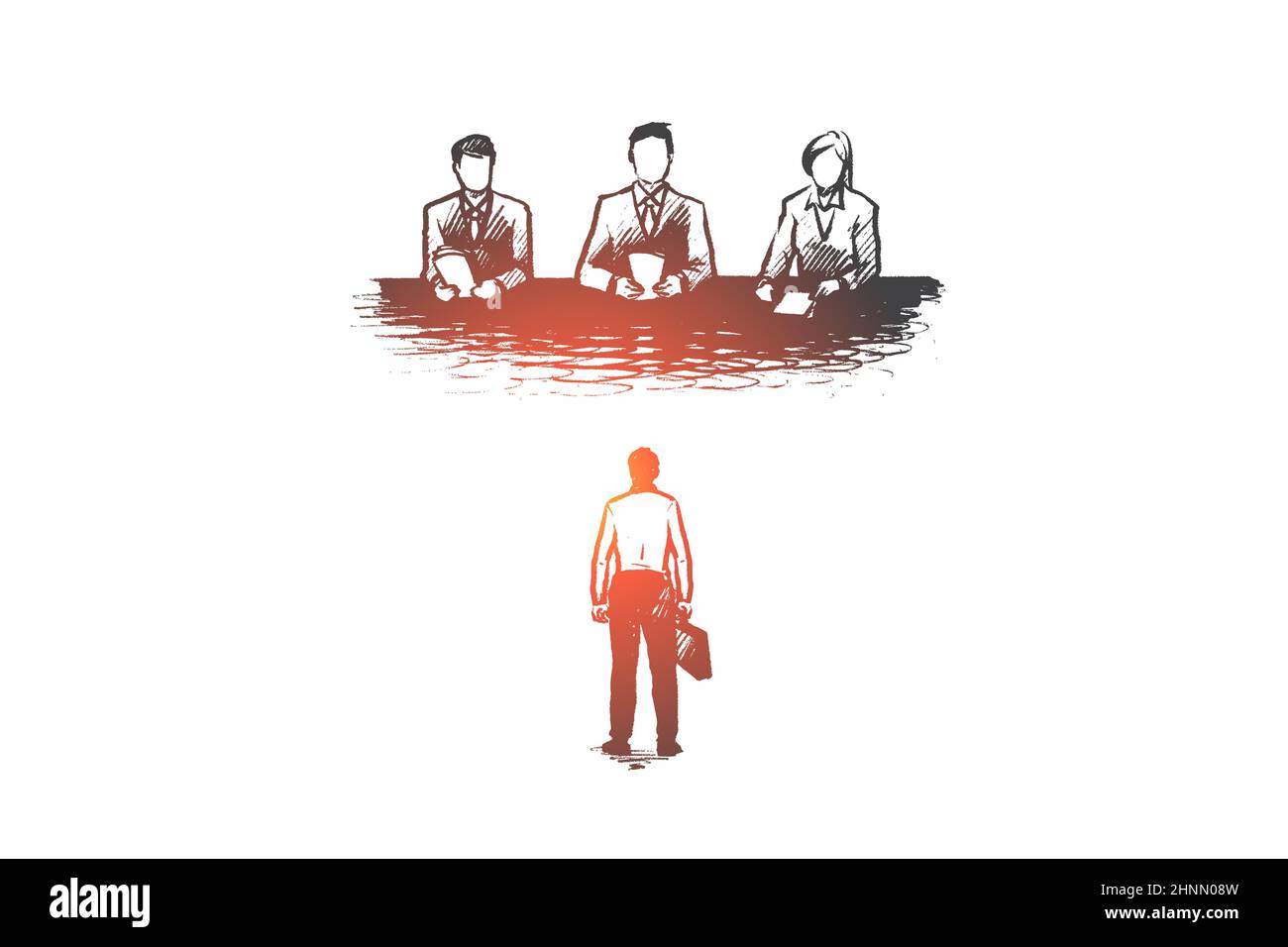 Job, interview, recruitment, employee, hr concept. Hand drawn candidate ...