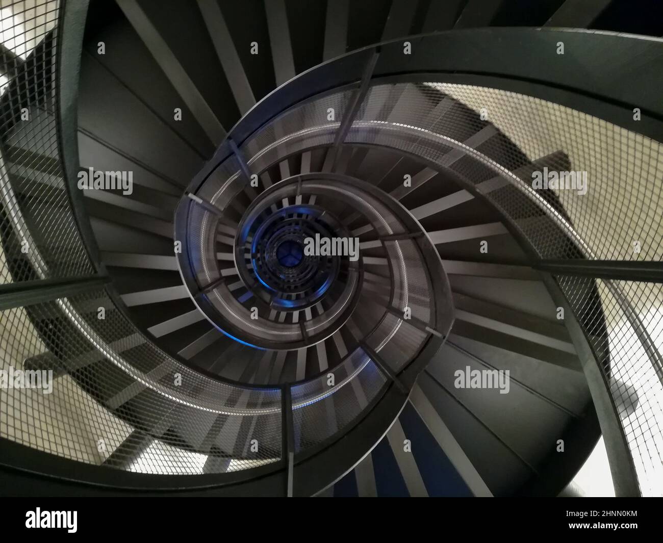 Spiral staircase bottom view Stock Photo - Alamy