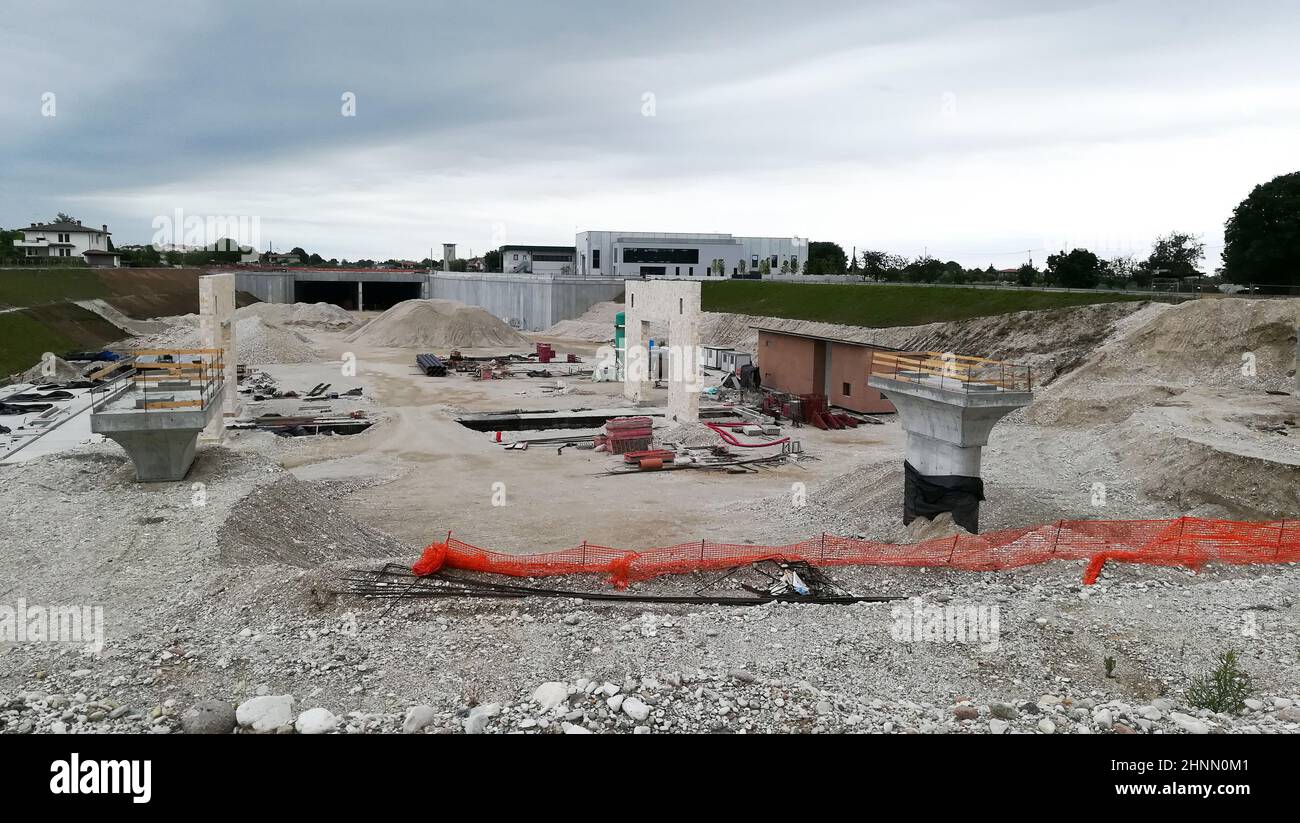 Highway construction site view. Civil engineering Stock Photo - Alamy