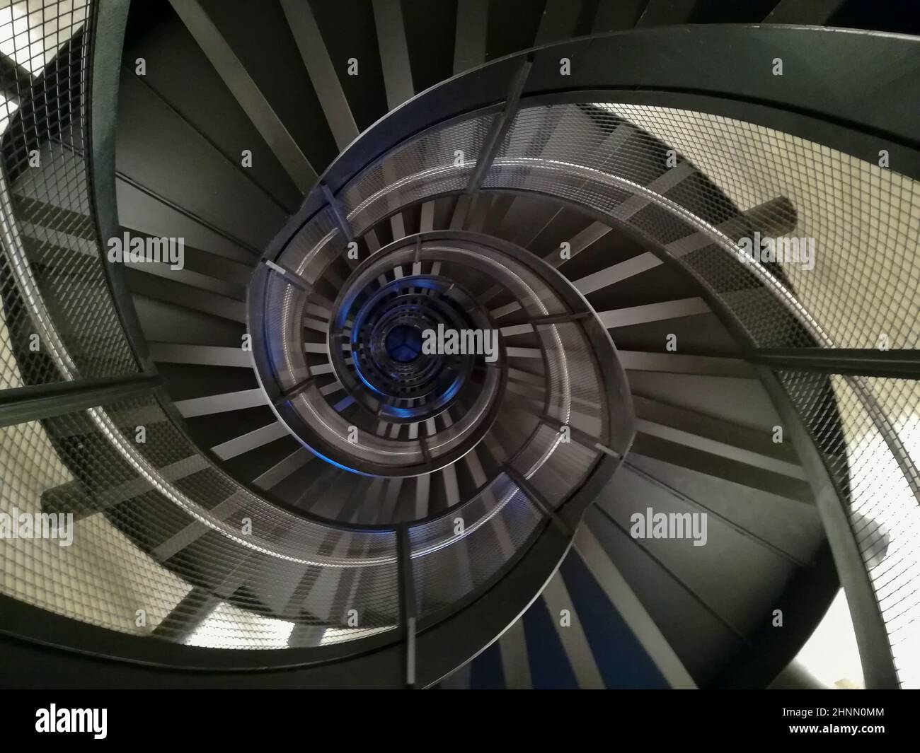 Spiral staircase bottom view Stock Photo - Alamy