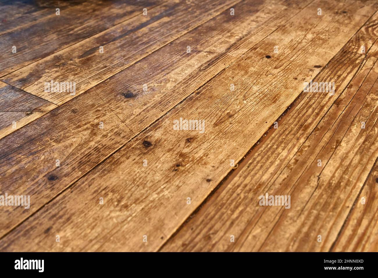 Aged wood desk in dim light Stock Photo - Alamy