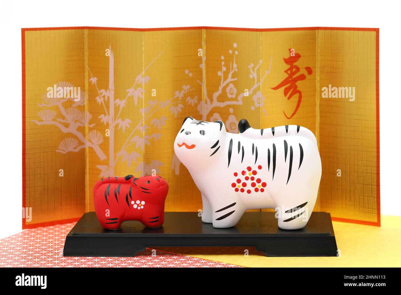 Dolls of Tora Tiger. Japanese new year card. Japanese new year tiger ...