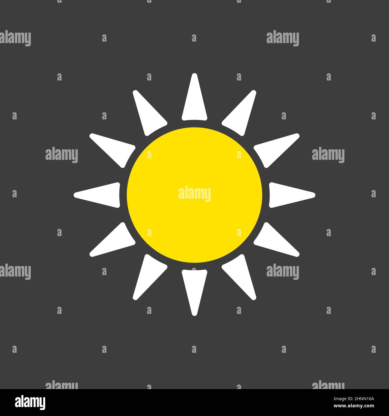 Sun vector glyph icon on dark background. Weather sign. Graph symbol ...