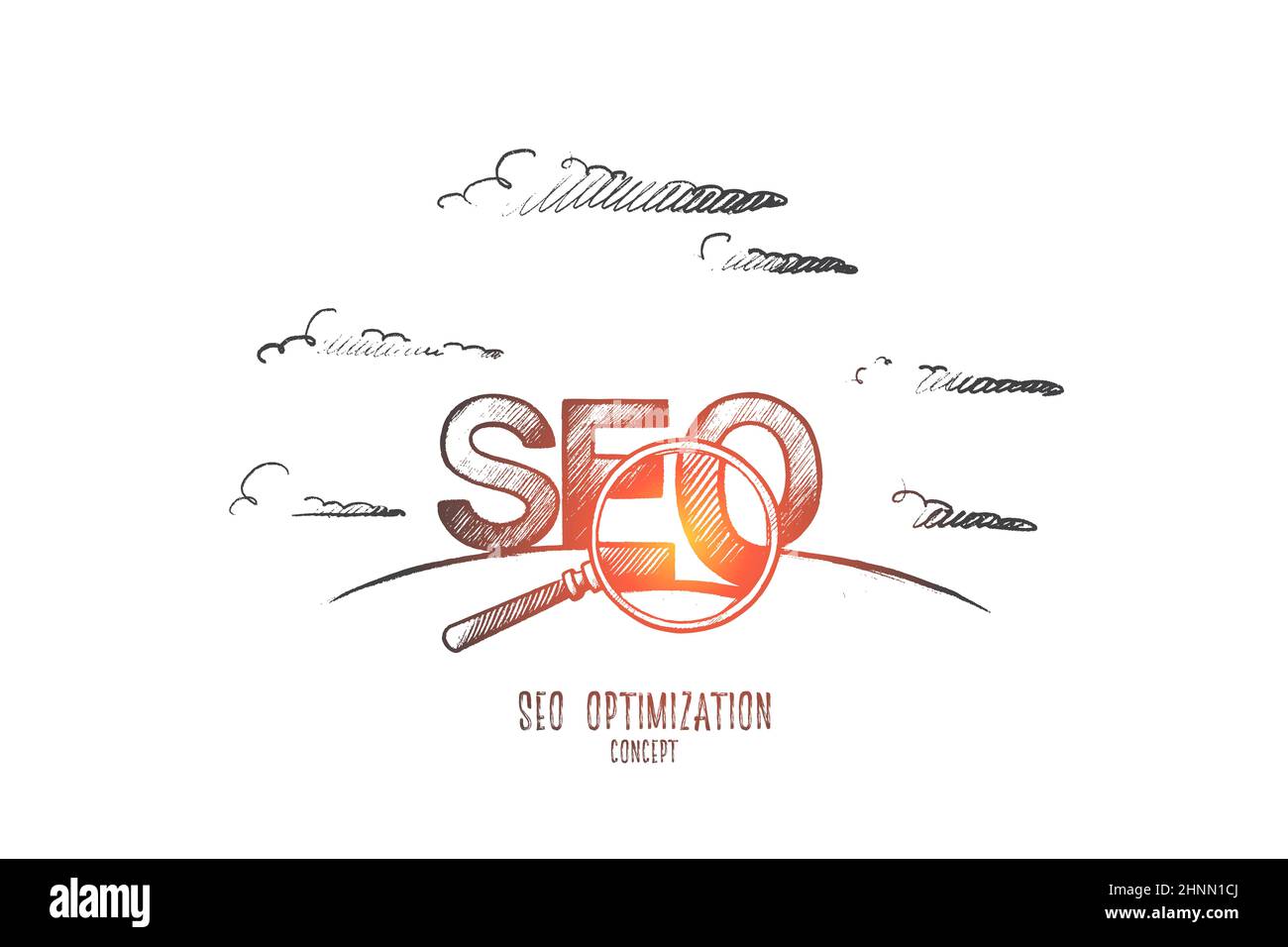 Seo optimization concept. Hand drawn search engine optimization letters ...