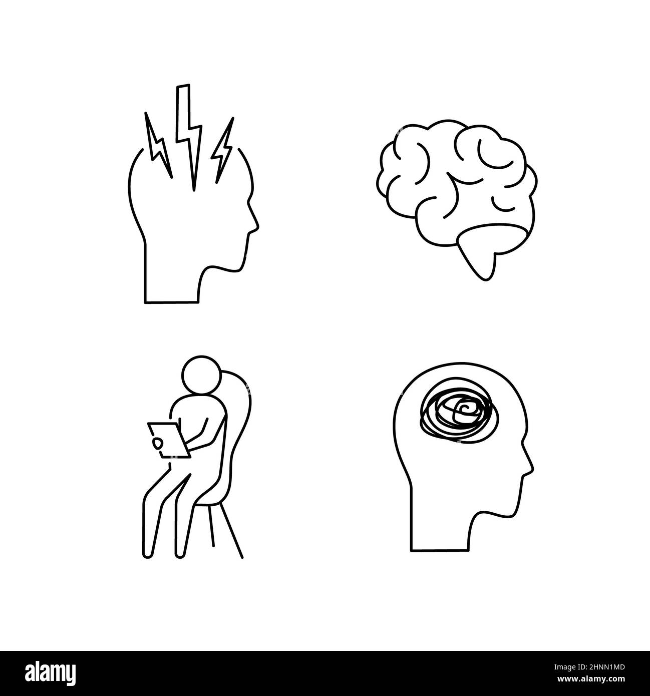Psychotherapy and psychology line icon set. Simple thin outline ...