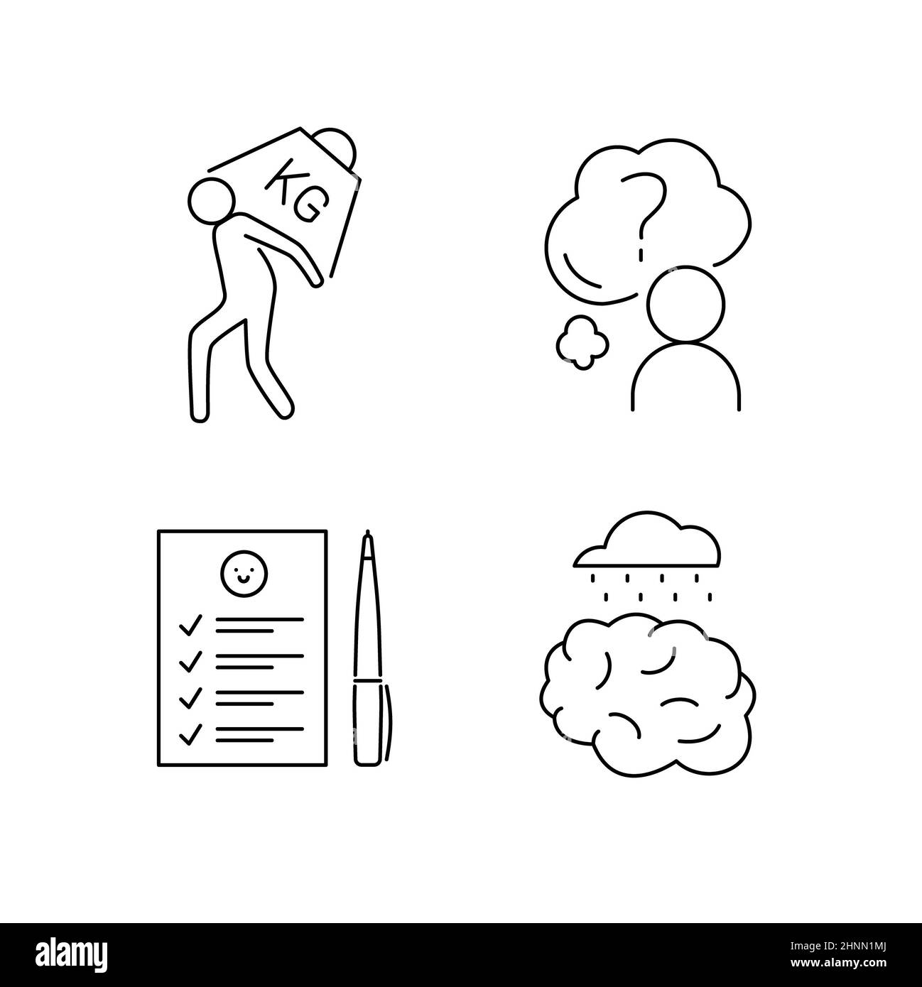 Psychotherapy and psychology line icon set. Simple thin outline ...