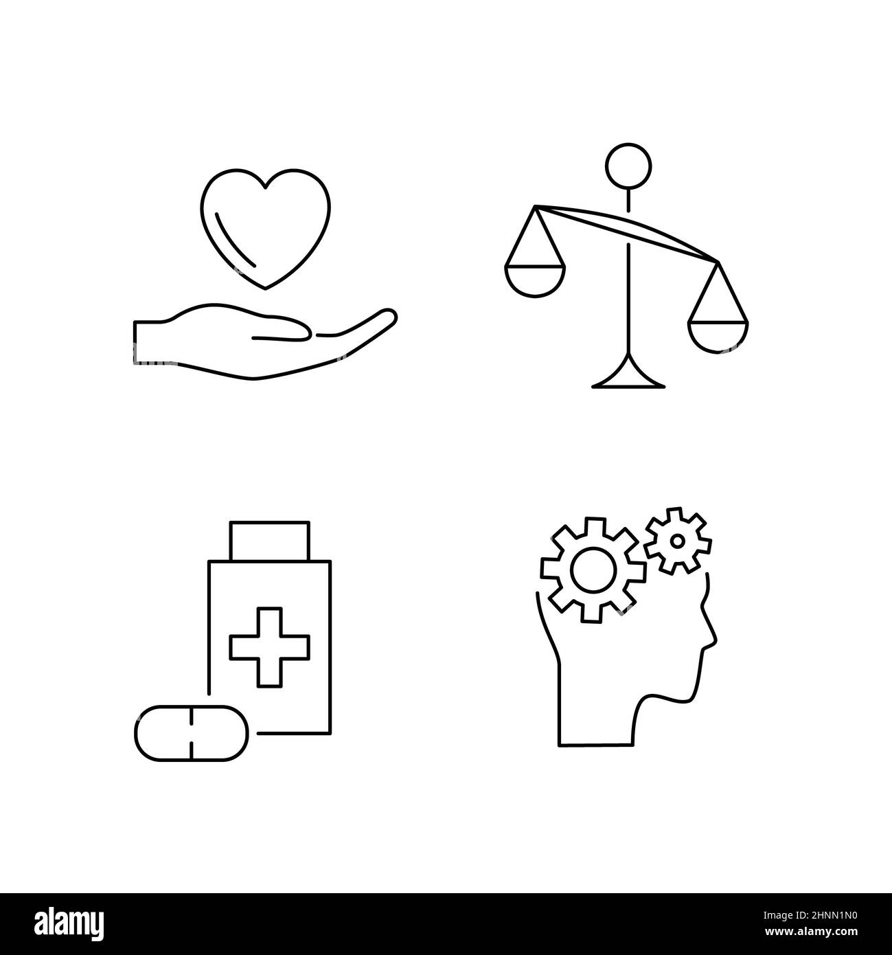 Psychotherapy and psychology line icon set. Simple thin outline ...
