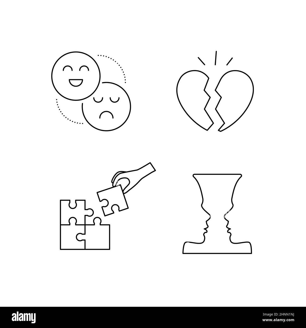 Psychotherapy and psychology line icon set. Simple thin outline ...