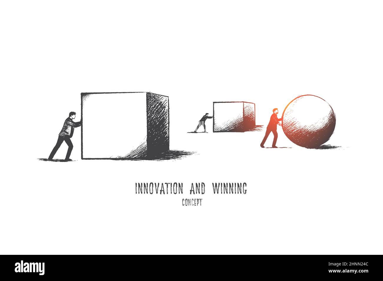 Innovation concept. Hand drawn new success idea. Technology and ...