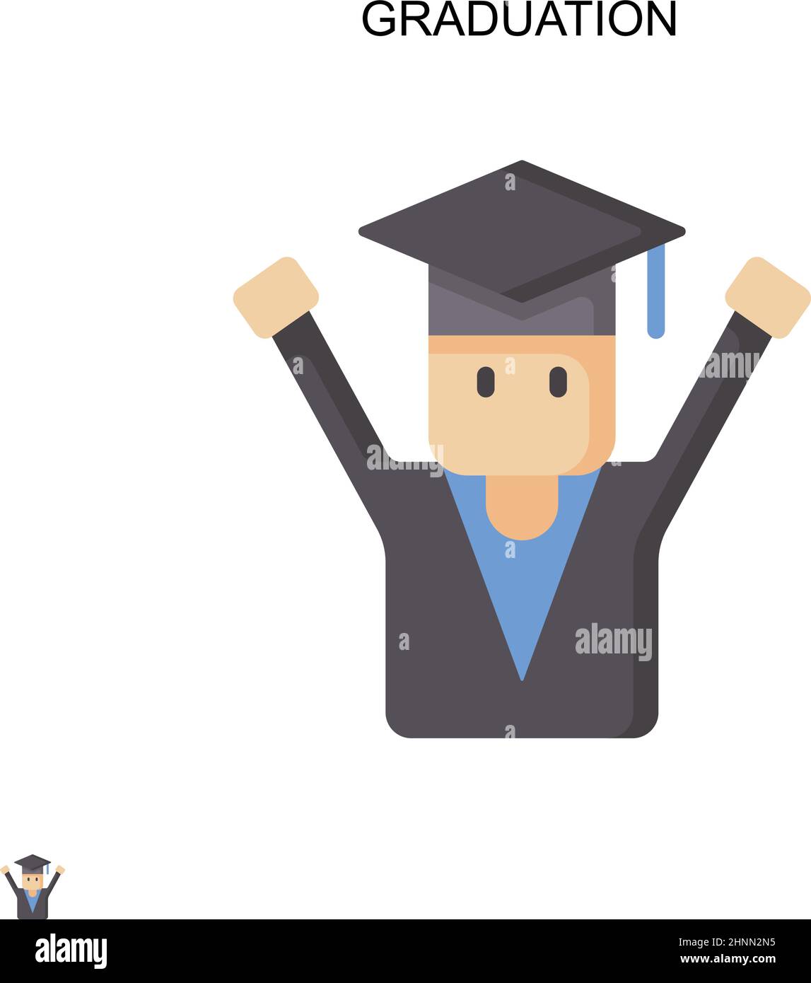Graduation Simple vector icon. Illustration symbol design template for ...
