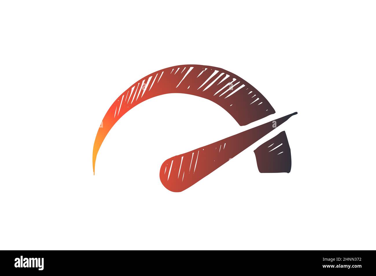 Performance, symbol, speed, indicator, power concept. Hand drawn symbol ...