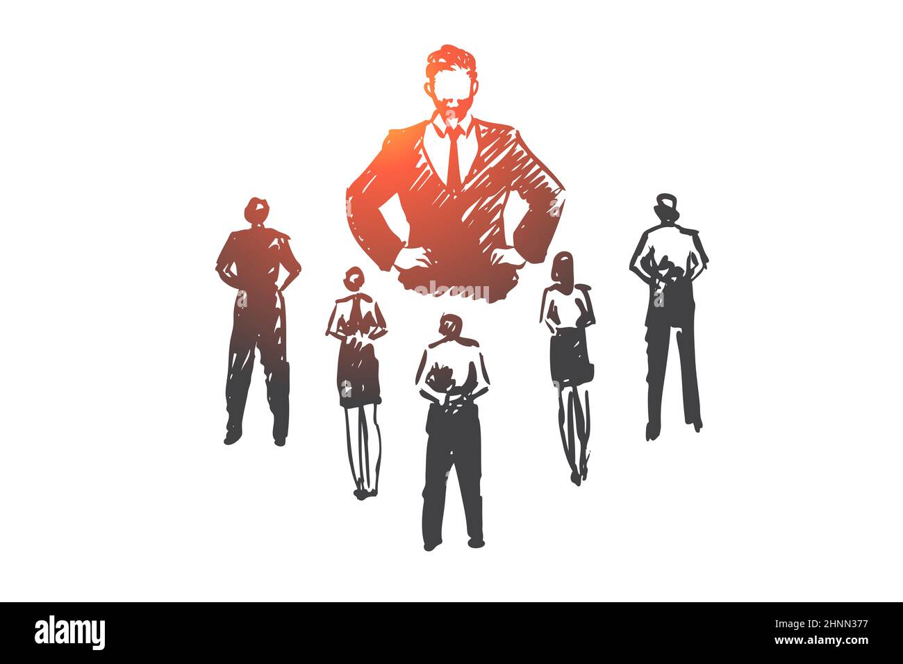 Authoritarian boss, work, dictator, leader, pressure concept. Hand ...