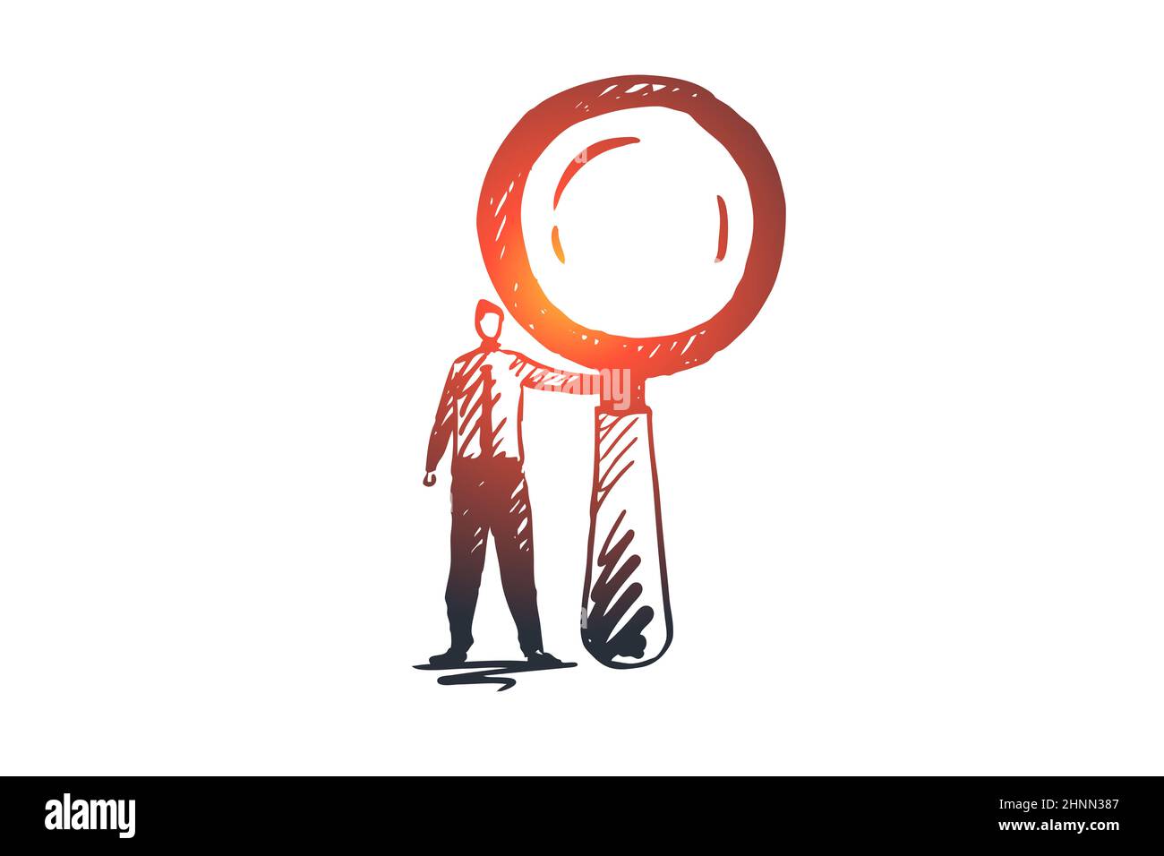 Vision, business, looking, corporate, planning concept. Hand drawn ...