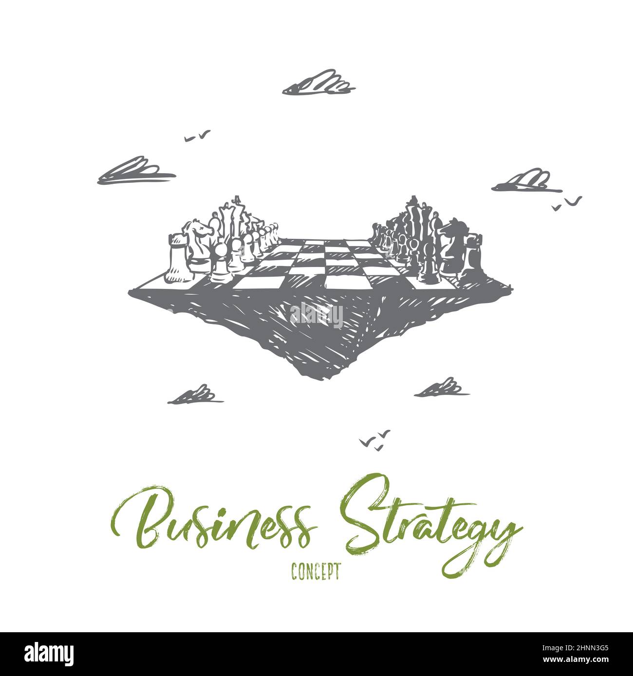 Business strategy, chess, tactics, competition, confrontation concept ...