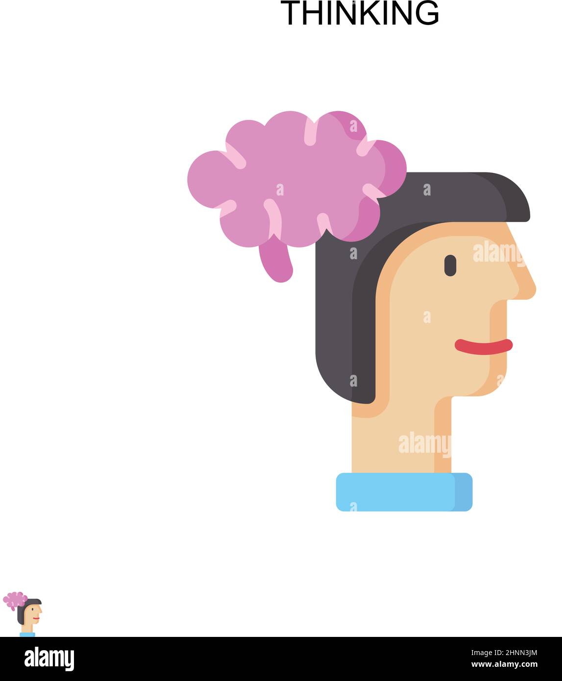 Thinking Simple vector icon. Illustration symbol design template for ...