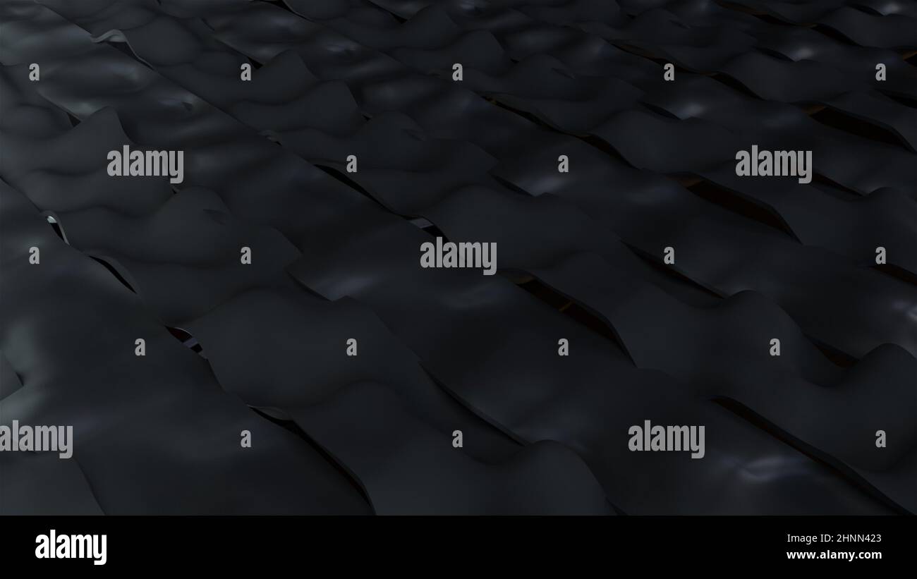 Futuristic curved 3d render carbon steel textures. Wide deformed lines ...