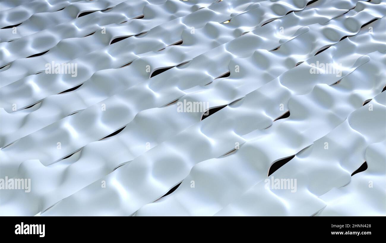 Futuristic curved 3d render carbon steel textures. Wide deformed lines ...