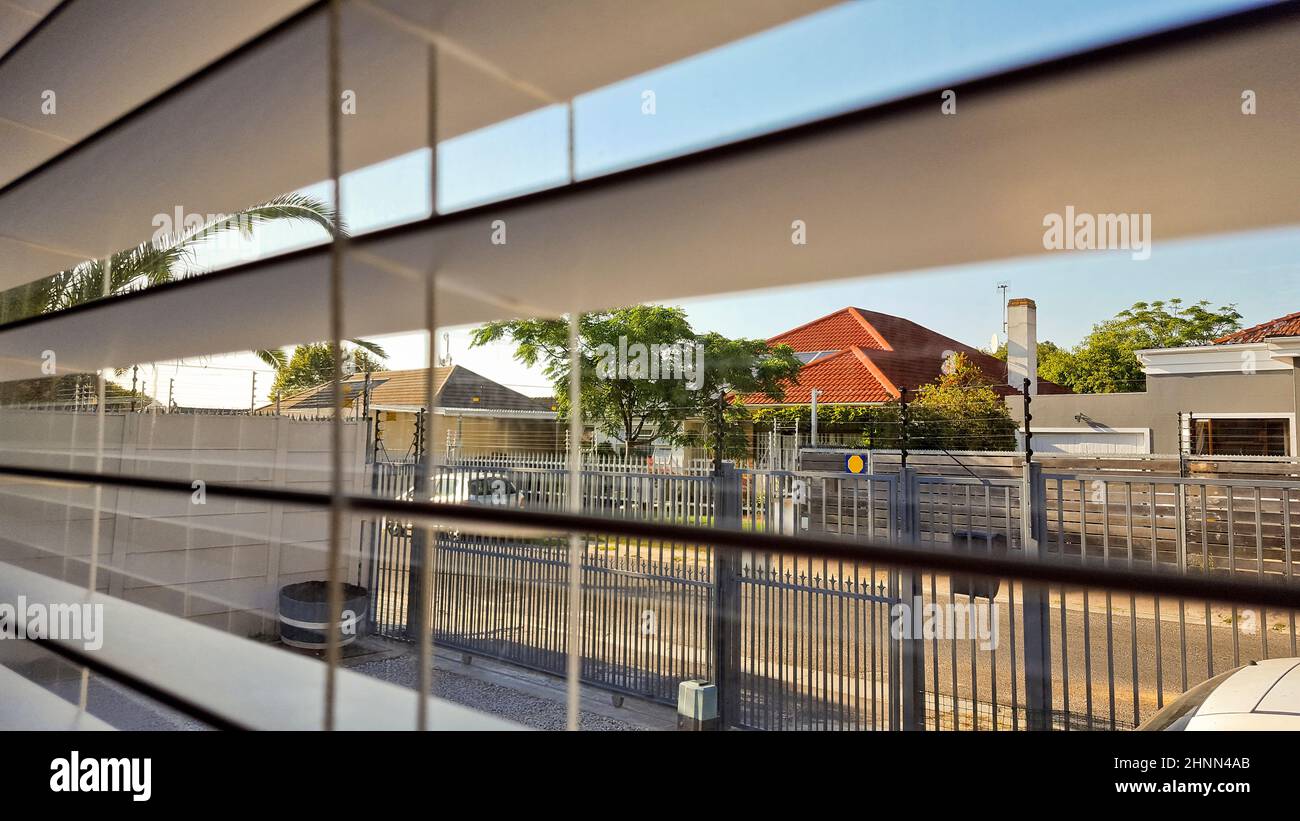 Looking outside behind bars, Cape Town, South Africa like prison Stock ...