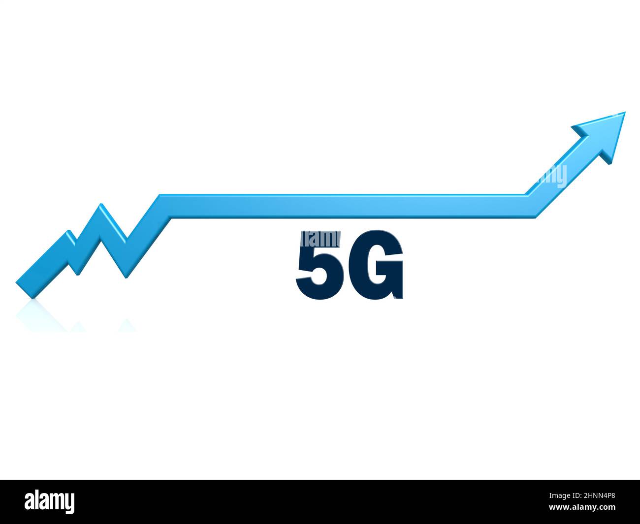 5G word with blue grow arrow, 3D rendering Stock Photo - Alamy