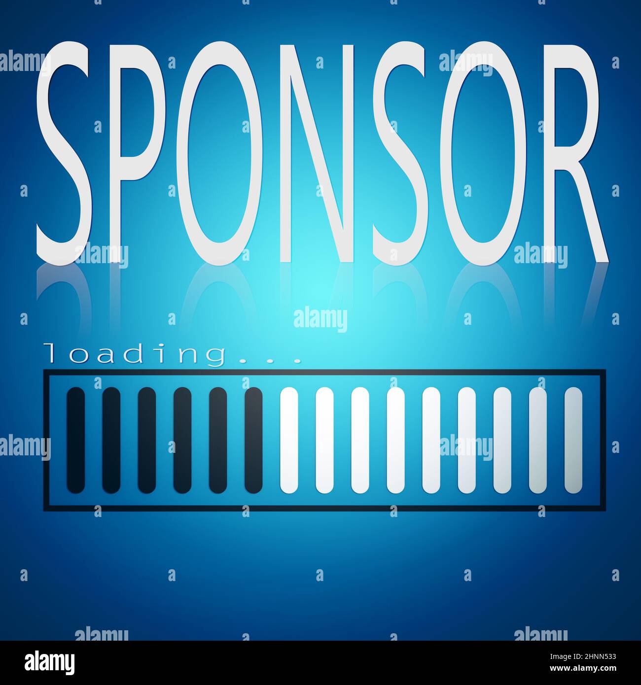 Sponsor word with blue loading bar, 3D rendering Stock Photo - Alamy