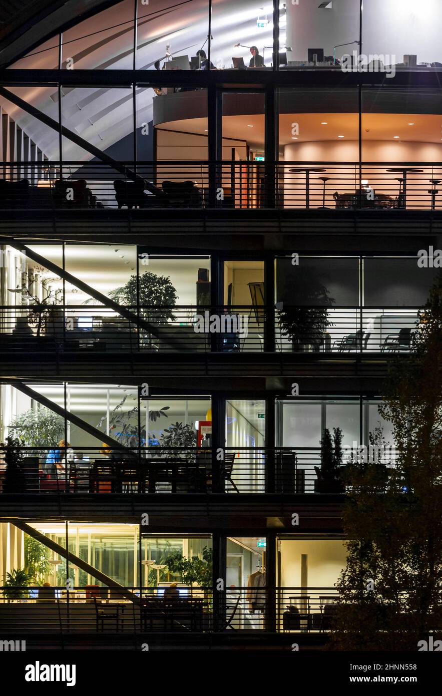 An office block at night Stock Photo - Alamy