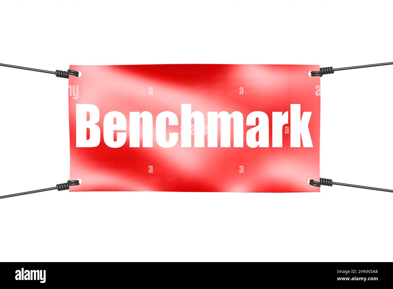 Benchmark word with red tie up banner, 3D rendering Stock Photo - Alamy