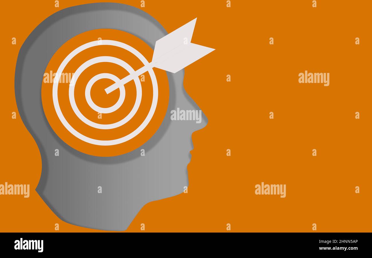 Target goal in human head, 3D rendering Stock Photo - Alamy