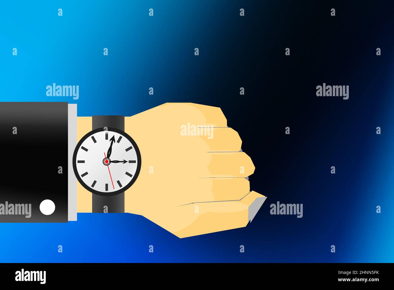 Human hand with watch on the wrist, 3D rendering Stock Photo - Alamy