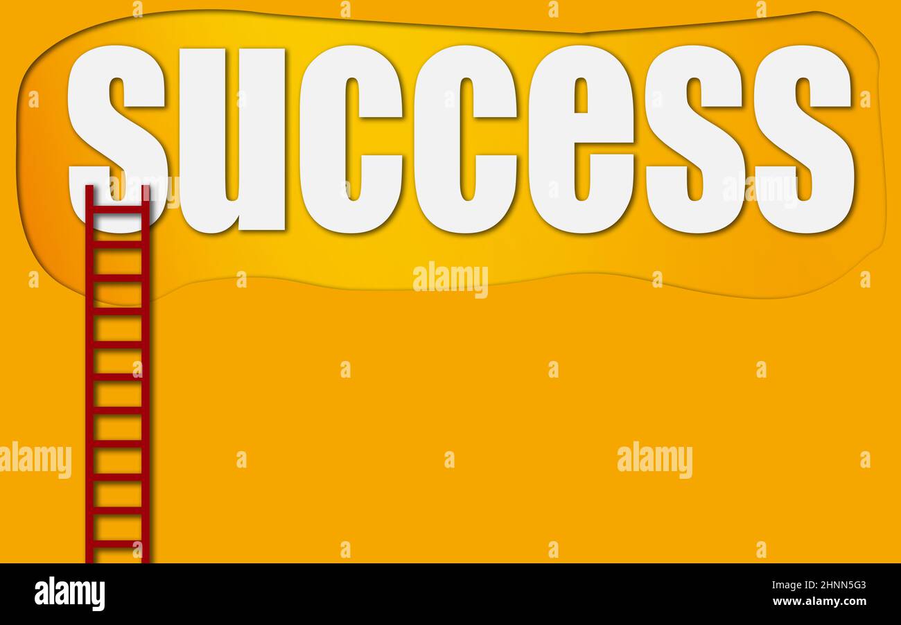 Red ladder to success word, 3d rendering Stock Photo - Alamy