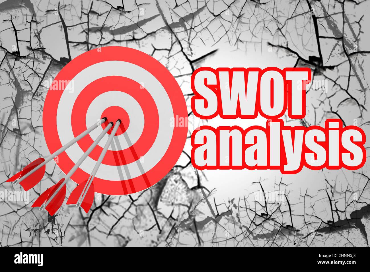 SWOT analysis word with red arrow and board, 3D rendering Stock Photo ...