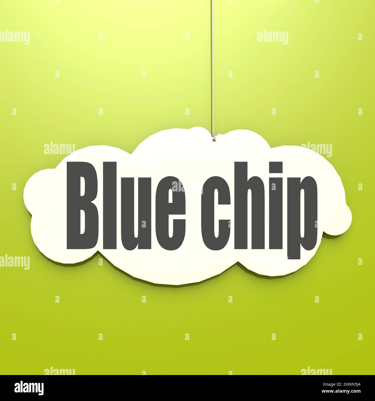 Blue chip word on white cloud with green background, 3D rendering Stock ...