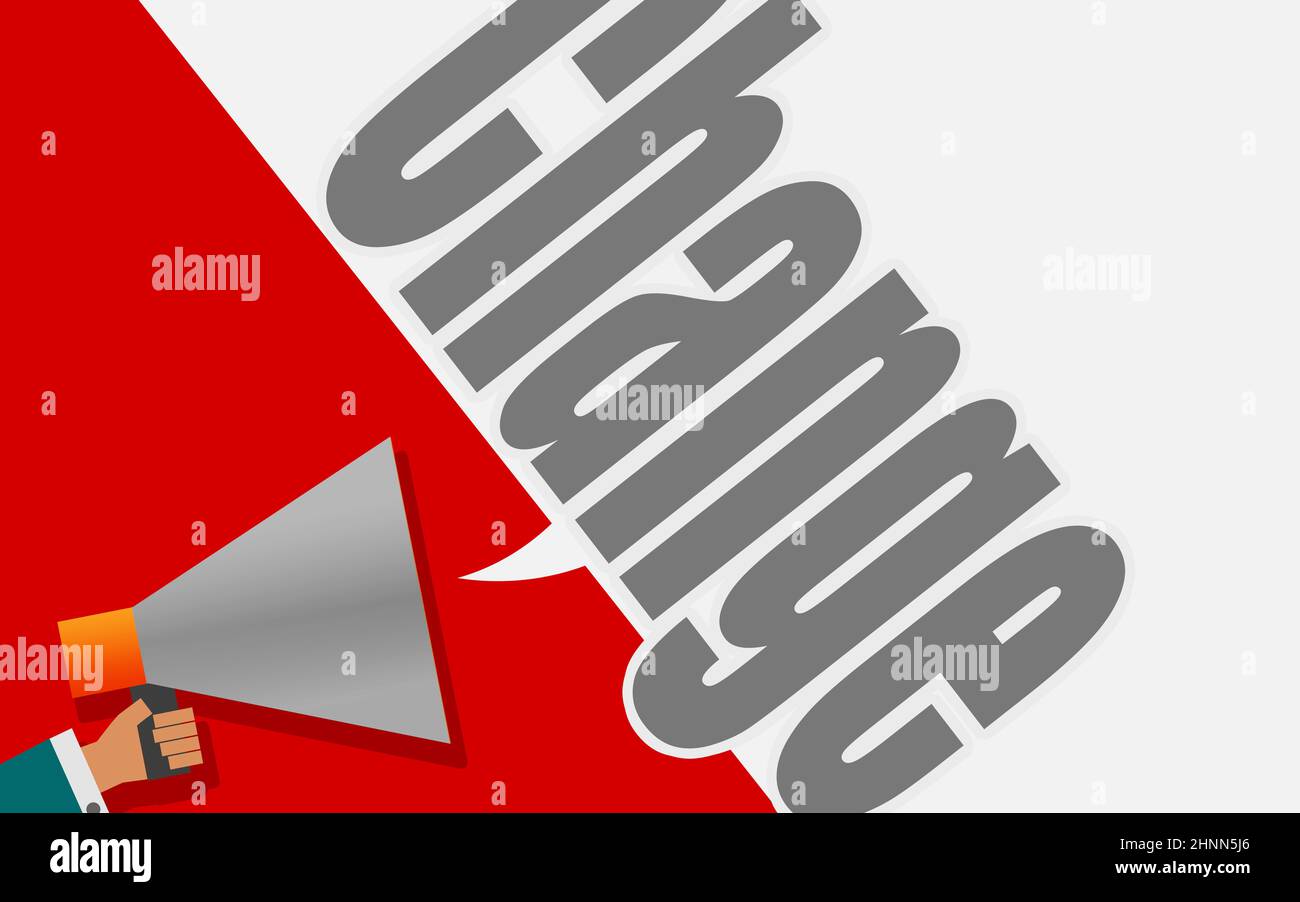 Megaphone with change speech bubble, 3D rendering Stock Photo - Alamy
