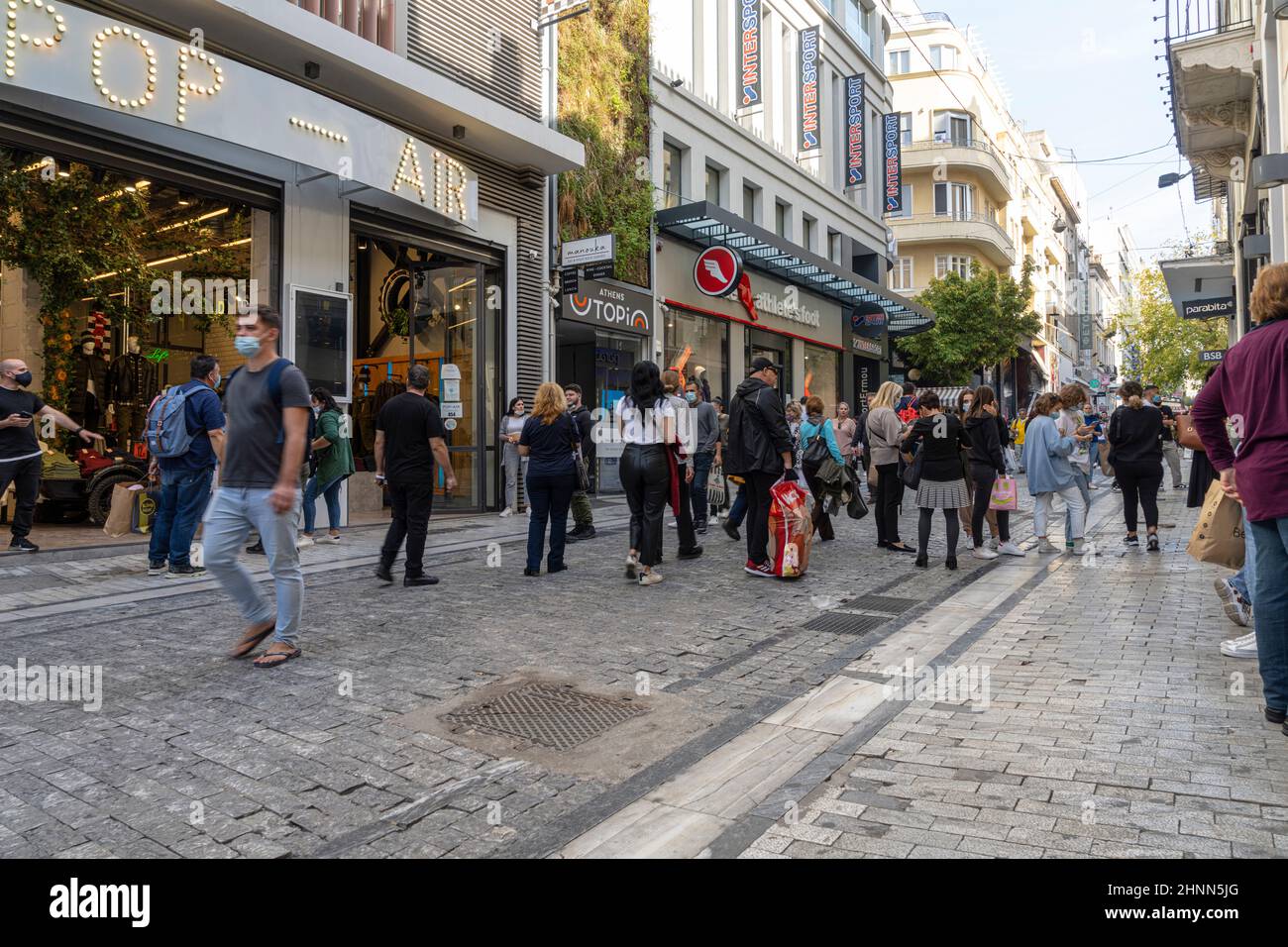 Ermou street in Athens, Greece Stock Photo - Alamy