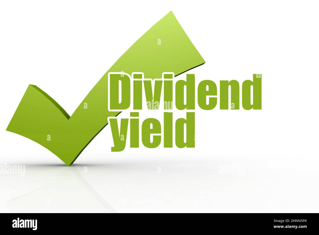 Dividend yield word with green checkmark, 3D rendering Stock Photo - Alamy