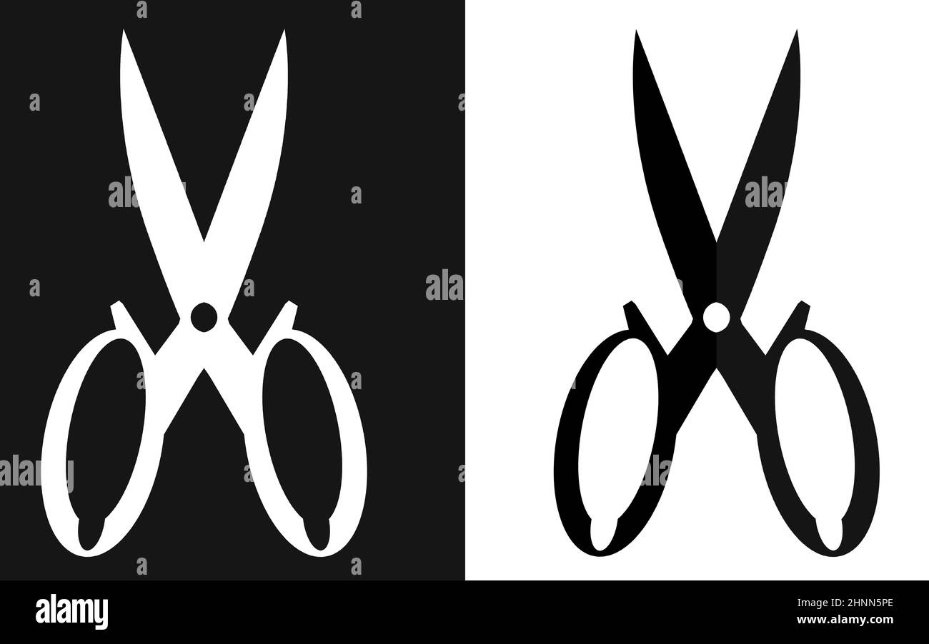 Logo concept of scissors sign, 3D rendering Stock Photo - Alamy