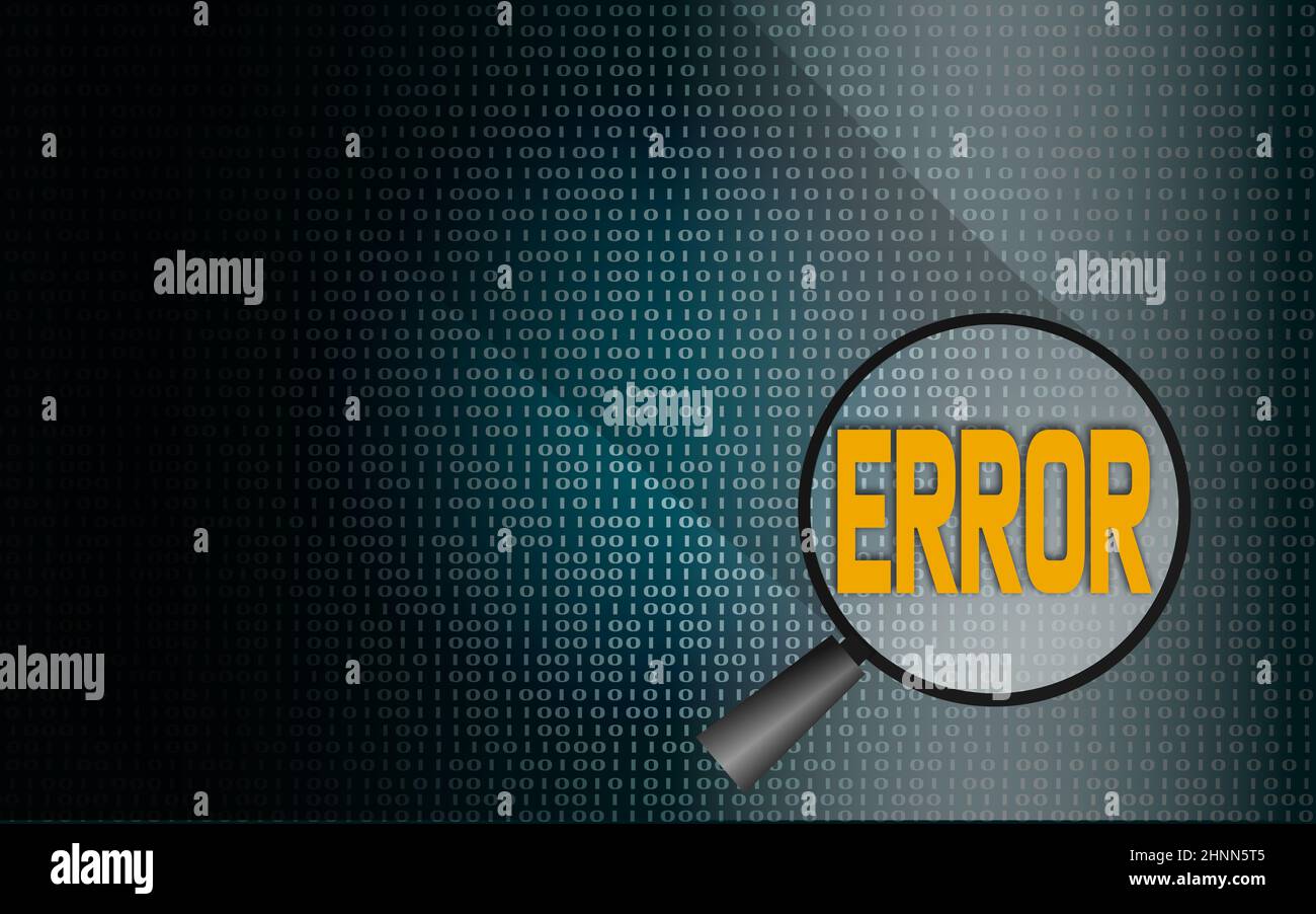 Error word with binary background, 3D rendering Stock Photo - Alamy