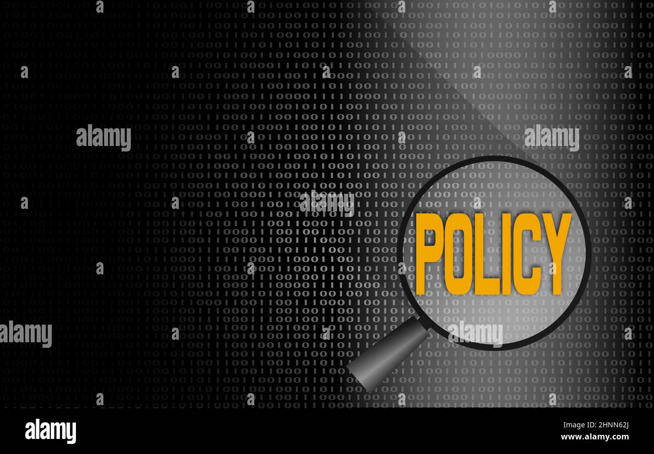Policy word with binary background, 3D rendering Stock Photo - Alamy