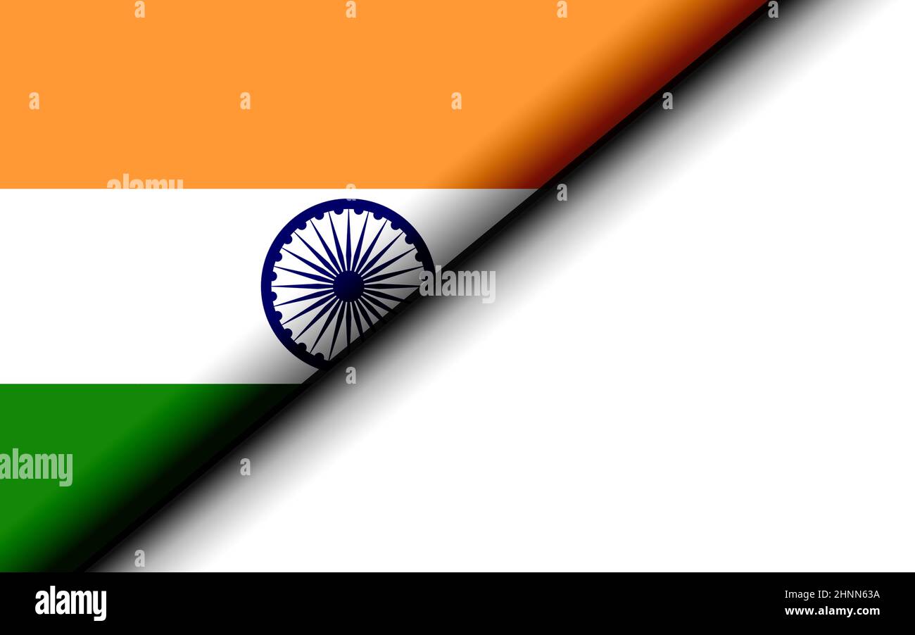 India flag folded in half. 3D rendering Stock Photo - Alamy