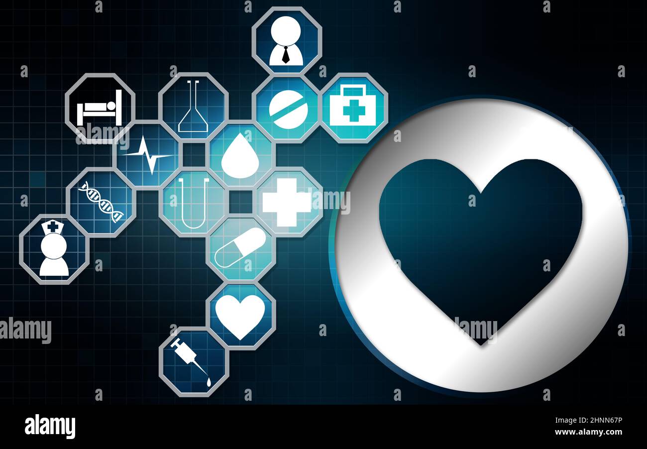 Health care logo and love shape icon, 3D rendering Stock Photo - Alamy