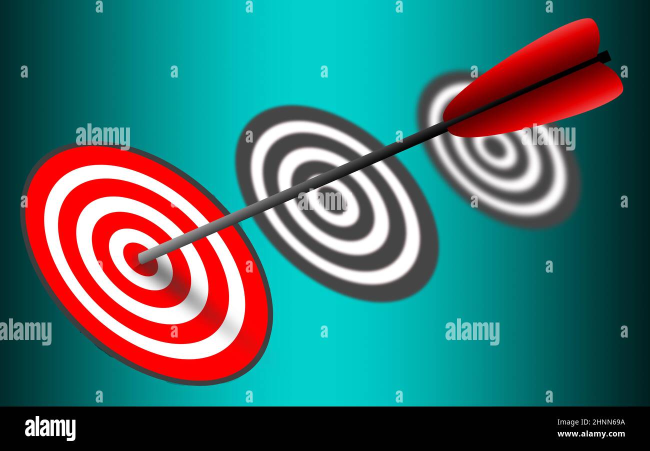 Target board with red arrow, 3D rendering Stock Photo - Alamy