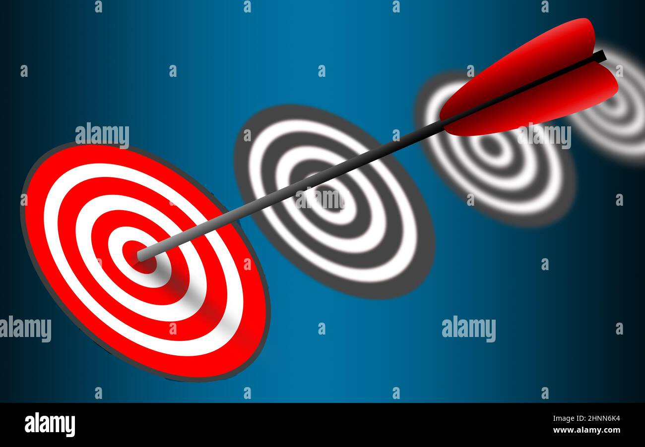 Target board with red arrow, 3D rendering Stock Photo - Alamy