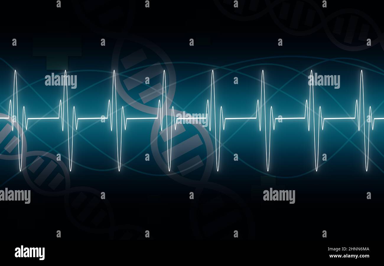 Illustration of EKG trace on blue background,3D rendering Stock Photo ...