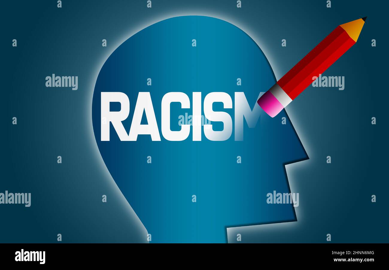 Erase racism word from human head, 3D rendering Stock Photo - Alamy