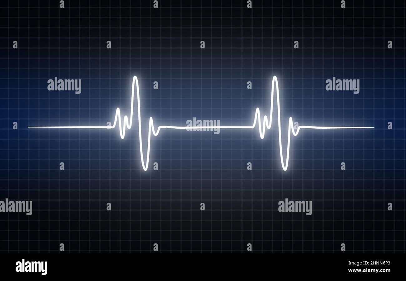 Electrocardiogram graph, heartbeat shown on monitor, 3D rendering Stock ...