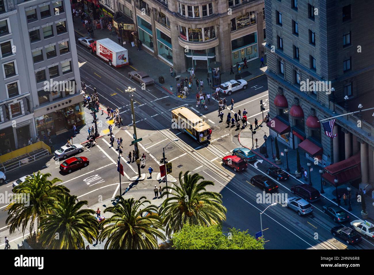 view from the rooftop to San Francisco, USA. The city is the site of ...
